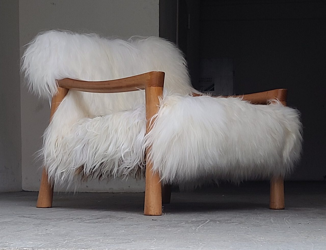 sessel 'it' 70er jahre langhaarziege / sessel, sofa / vintage nürnberg